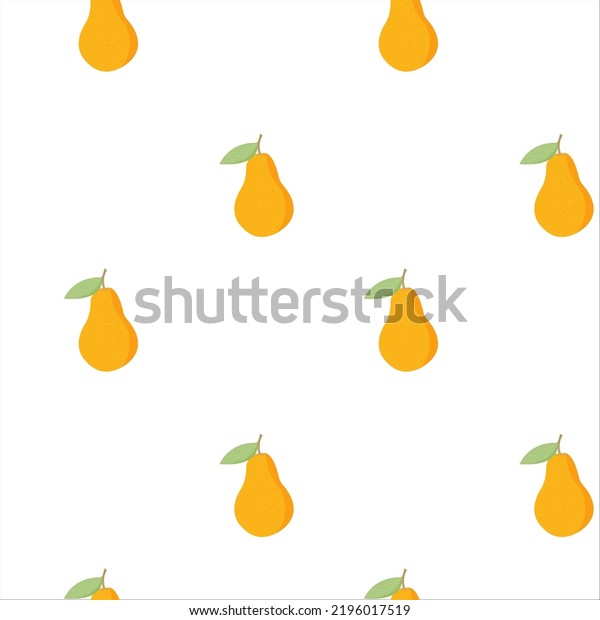 Cute Cartoon Pear Vector Illustration Seamless Stock Vector (Royalty ...