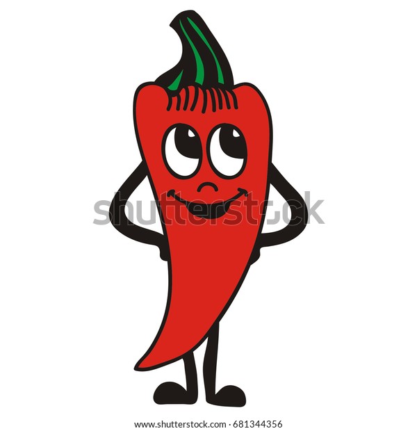 Cute Cartoon Pepper Vector Illustration Stock Vector (Royalty Free ...