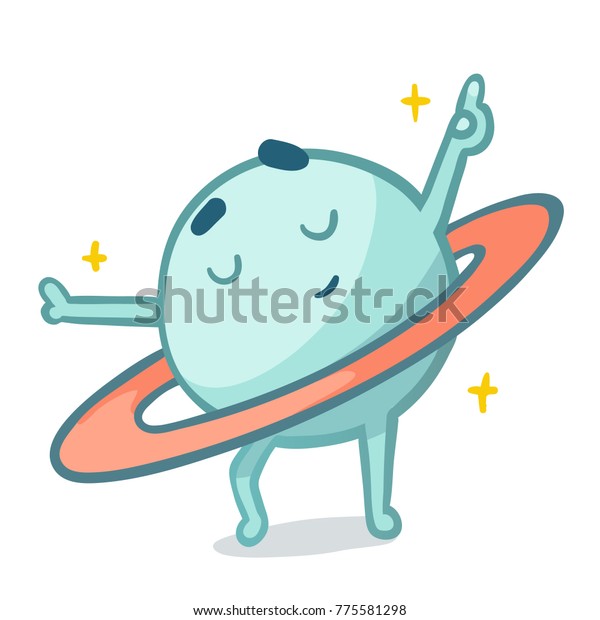 Cute Cartoon Planet Dancing Disco Isolated Stock Vector (Royalty Free ...