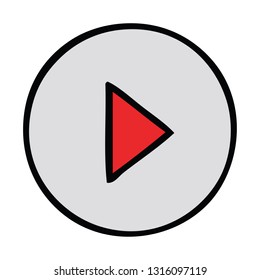 Cute Cartoon Play Button Stock Vector (Royalty Free) 1316097119 ...