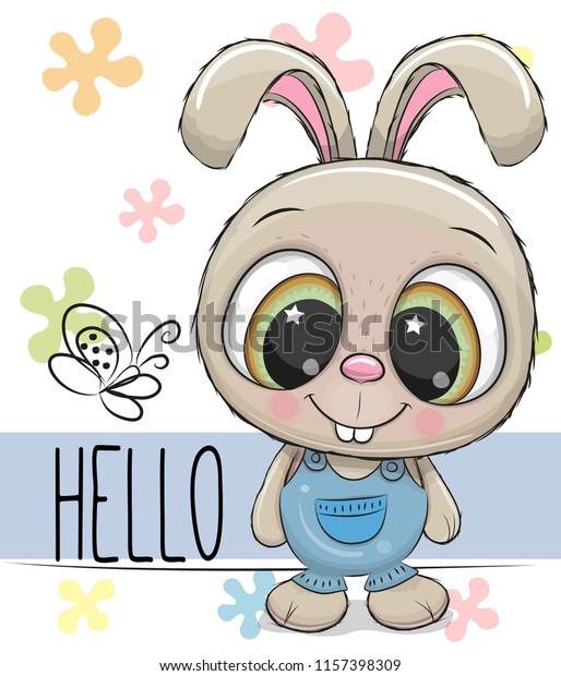 Cute Cartoon Rabbit Cap Isolated On Stock Vector (Royalty Free ...