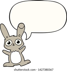 Cute Cartoon Rabbit Speech Bubble Stock Vector (Royalty Free ...