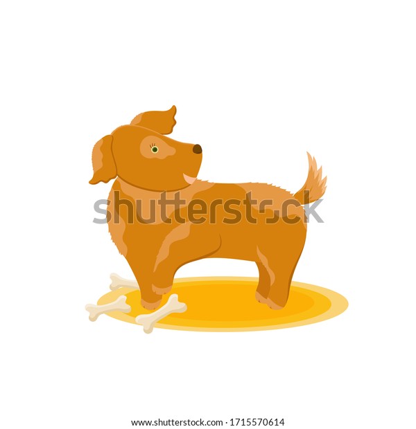 Cute Cartoon Red Dog Bones Vector Stock Vector (Royalty Free ...