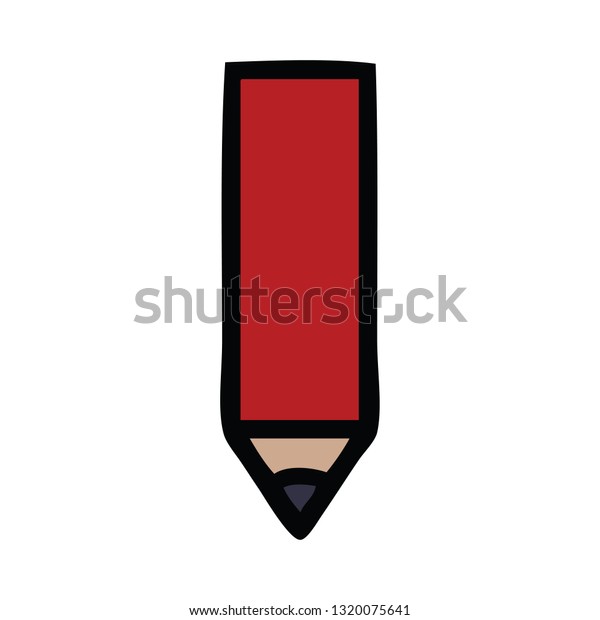 Cute Cartoon Red Pencil Stock Vector (Royalty Free) 1320075641 ...