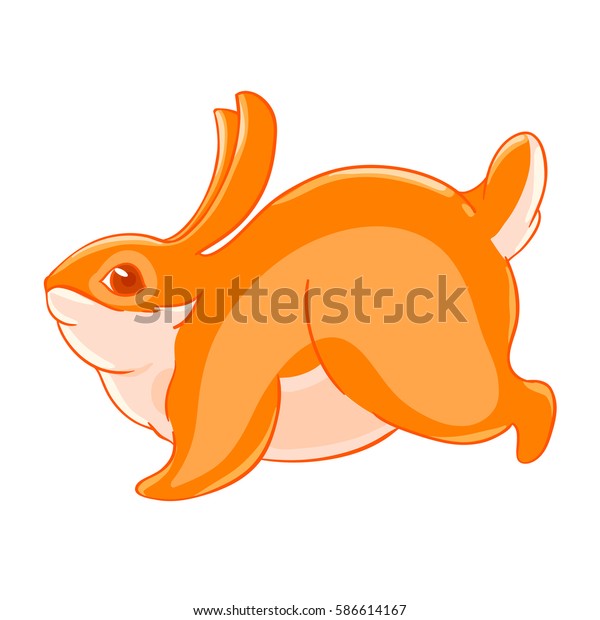 Cute Cartoon Red Rabbit Runs Away: เวกเตอร์สต็อก (ปลอดค่าลิขสิทธิ์ ...