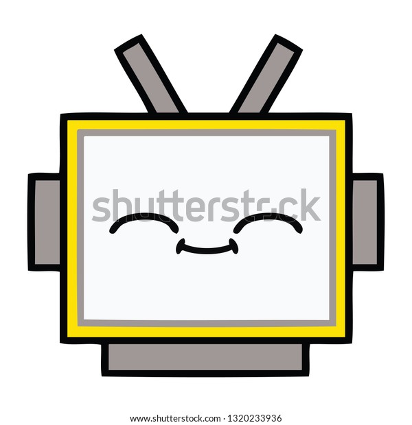 Cute Cartoon Robot Head Stock Vector (Royalty Free) 1320233936 ...