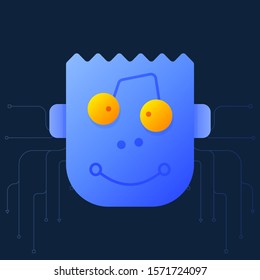 Cute Cartoon Robot Head Creative Cute Stock Vector (Royalty Free ...