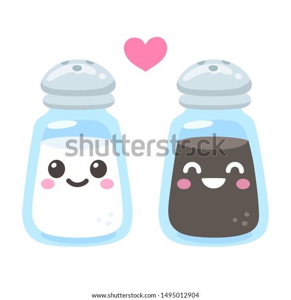 Cute Cartoon Salt Pepper Shaker Couple Stock Vector (Royalty Free ...