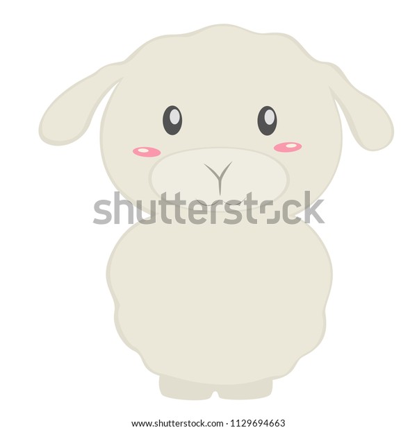 Cute Cartoon Sheep Front View Part Stock Vector (Royalty Free ...