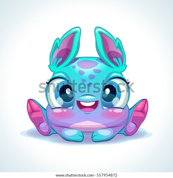 Cute Cartoon Sitting Baby Alien Vector Stock Vector (Royalty Free ...