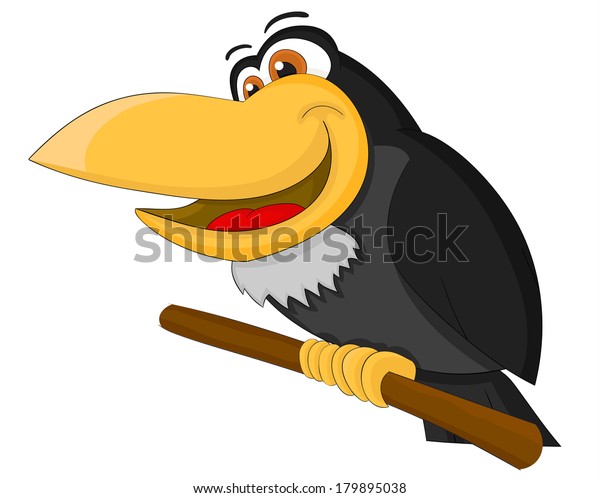 Cute Cartoon Smiling Vector Raven On 库存矢量图（免版税）179895038 | Shutterstock
