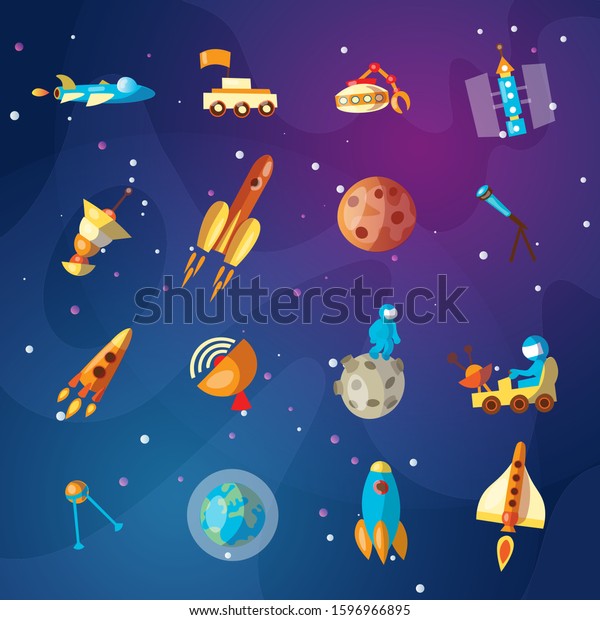 Cute Cartoon Space Explorer Astronomy Science Stock Vector (Royalty ...