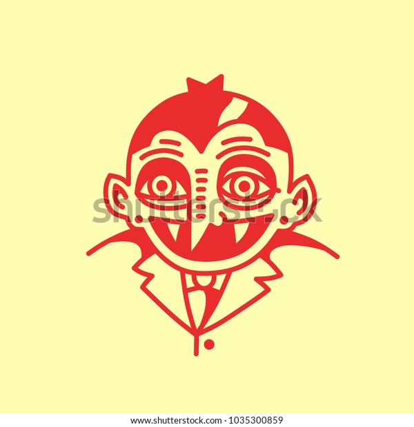 Cute Cartoon Spooky Terrible Vampire Character Stock Vector (Royalty ...