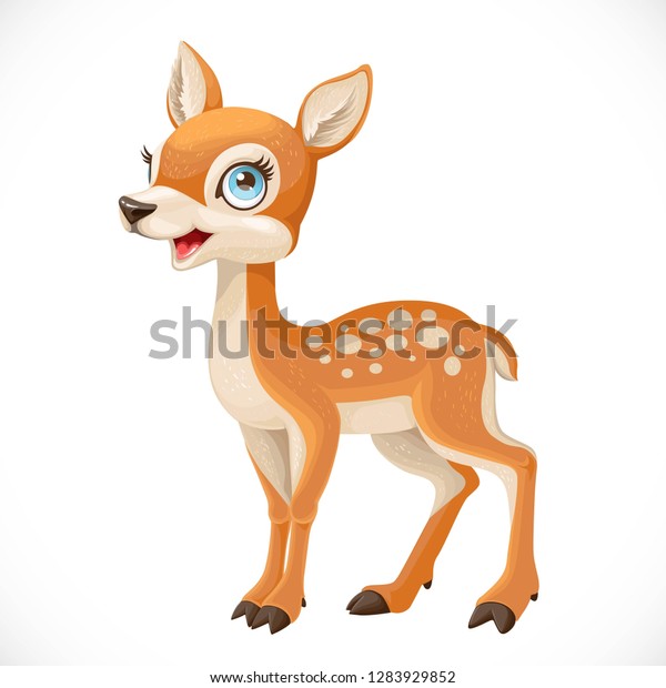 Cute Cartoon Spotted Fallow Deer Isolated Stock Vector (Royalty Free ...