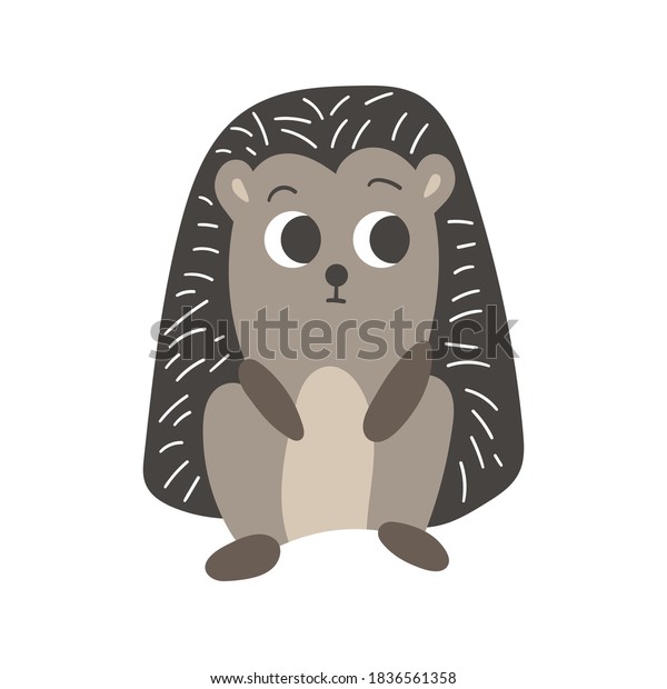Cute Cartoon Standing Hedgehog Front View Stock Vector Royalty Free 1836561358 Shutterstock