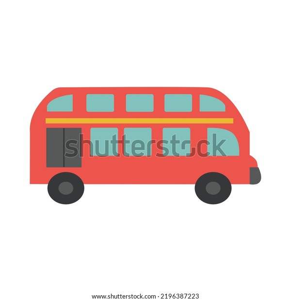 Cute Cartoon Style Red Bus Vector Stock Vector (Royalty Free ...