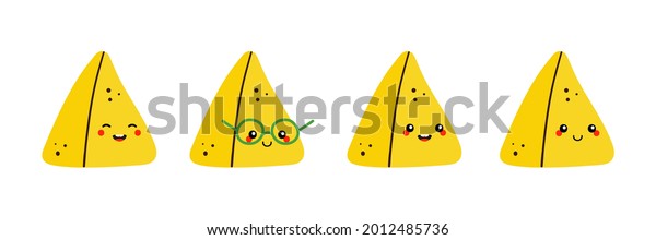 Cute Cartoon Style Samosa Indian Baked Stock Vector (Royalty Free ...