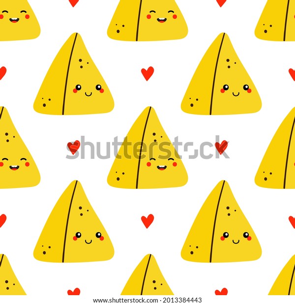 Cute Cartoon Style Samosa Indian Baked Stock Vector (Royalty Free ...