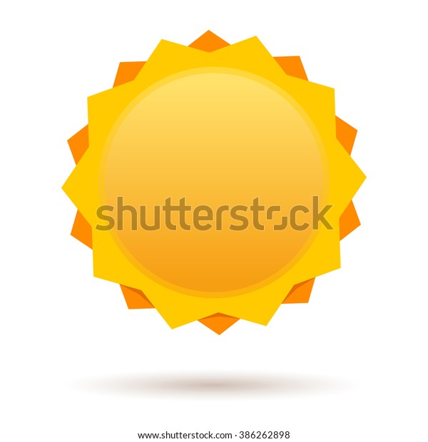Cute Cartoon Sun Label Design Template Stock Vector (Royalty Free ...