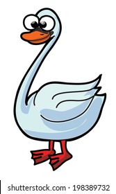 Cute Cartoon Swan Stock Vector (Royalty Free) 198389732 | Shutterstock