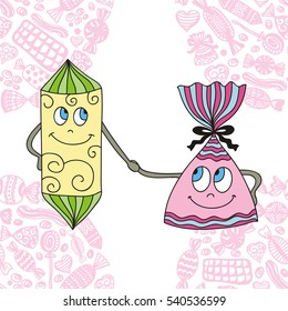 Cute Cartoon Sweets Vector Illustration Stock Vector (Royalty Free ...