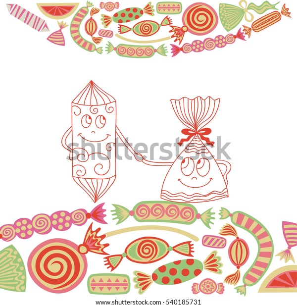 Cute Cartoon Sweets Vector Illustration Stock Vector (Royalty Free ...