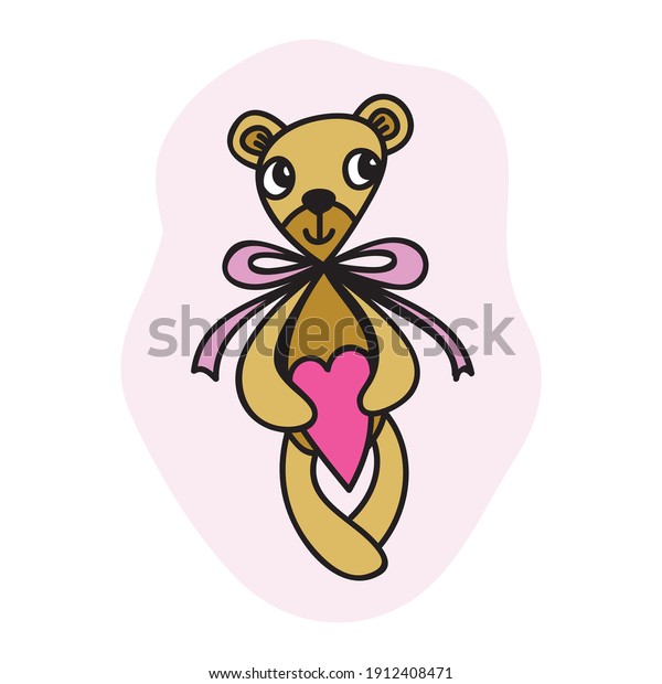 Cute Cartoon Teddy Bear Vector Illustration 库存矢量图（免版税）1912408471 ...
