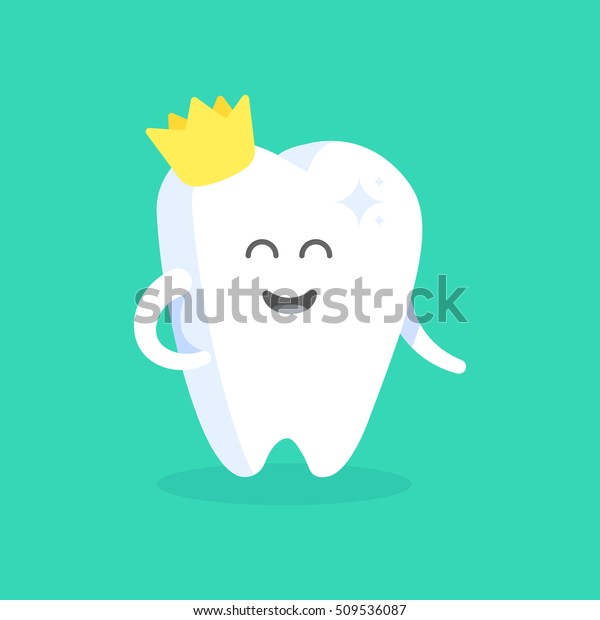 Cute Cartoon Tooth Character Face Eyes Stock Vector (Royalty Free ...