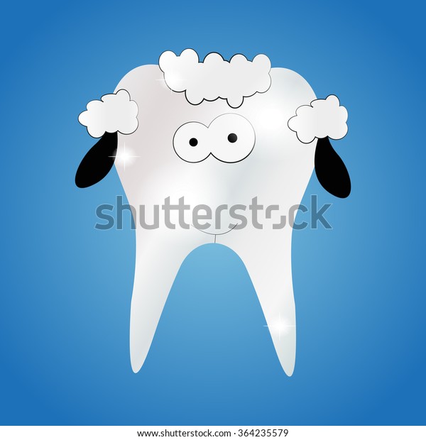 Cute Cartoon Tooth Sheep : image vectorielle de stock (libre de droits ...