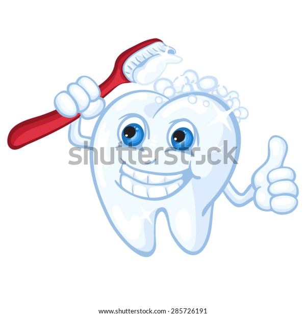 Cute Cartoon Tooth Toothbrush Stock Vector (Royalty Free) 285726191