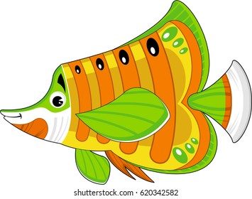 Cute Cartoon Tropical Fish Stock Vector (Royalty Free) 620342582 ...