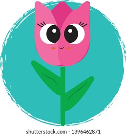 Cute Cartoon Tulip Vector Illustration On: vetor stock (livre de ...