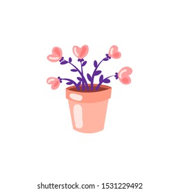 Cute Cartoon Vector Illustration Hearts Growing Stock Vector (Royalty ...