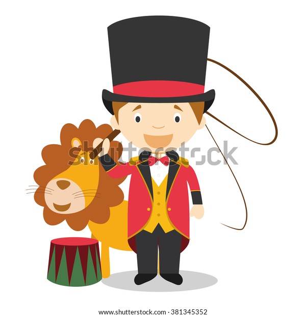 Cute Cartoon Vector Illustration Lion Tamer Stock Vector (Royalty Free ...