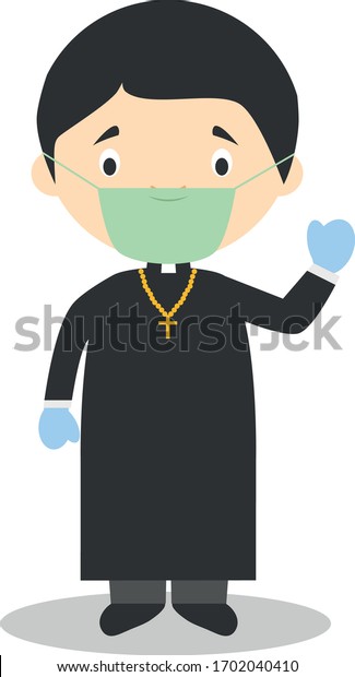 Stock vektor „Cute Cartoon Vector Illustration Priest Surgical“ (bez ...