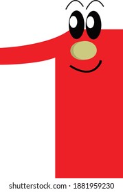 Cute Cartoon Vector Shape Number 1 Stock Vector (Royalty Free ...