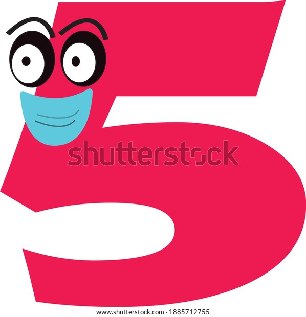 Cute Cartoon Vector Wearing Mask Number Stock Vector (Royalty Free ...