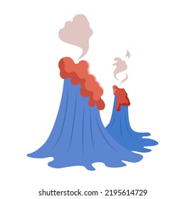 Cute Cartoon Volcano Vector Illustration Stock Vector (Royalty Free ...
