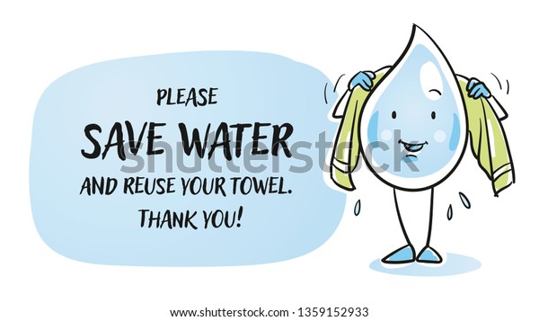 Cute Cartoon Water Drop Character Drying Stock Vector (Royalty Free ...