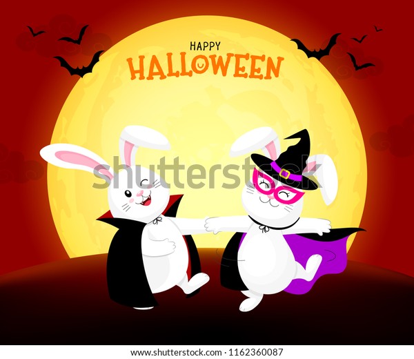 Cute Cartoon White Rabbit Dancing Bunny Stock Vector (Royalty Free ...