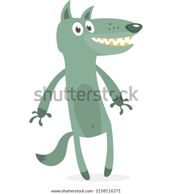 Caricatura de lobo. Colección de animales: vector de stock (libre de ...