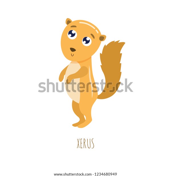 Cute Cartoon Xerus Vector Illustration Stock Vector (Royalty Free ...