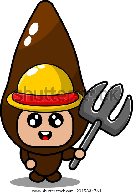 Cute Cassava Vegetable Mascot Costume Vector Stock Vector (Royalty Free ...