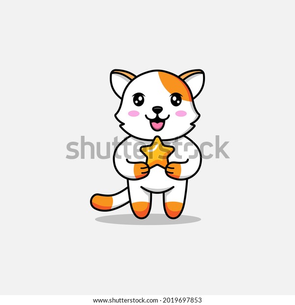 Cute Cat Carrying Star Stock Vector (Royalty Free) 2019697853 ...