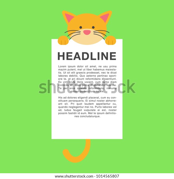 Cute Cat Cartoon Carry Blank White Stock Vector (Royalty Free ...