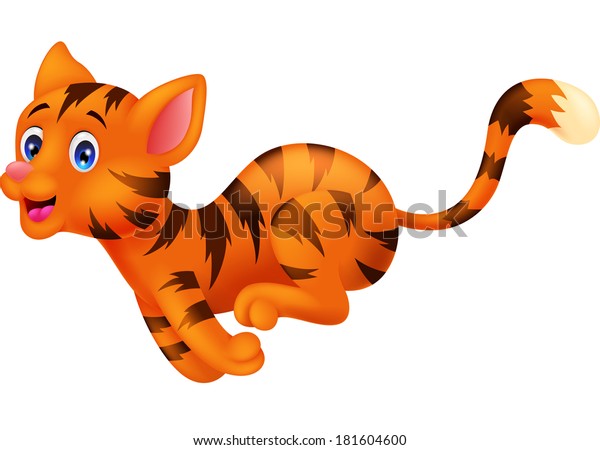 Cute Cat Cartoon Running Stock Vector (Royalty Free) 181604600 ...