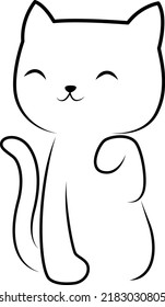 Cute Cat Drawing Doodle Line Art Stock Vector (Royalty Free) 2183030805 ...
