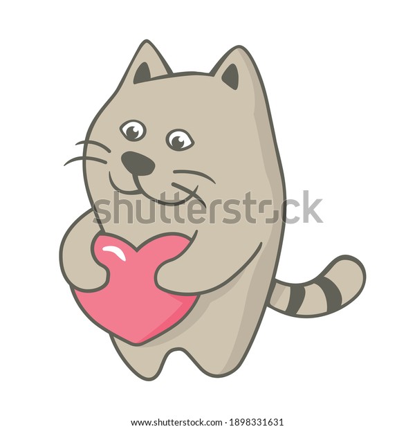 Cute Cat Heart Hands Stock Vector (Royalty Free) 1898331631 | Shutterstock