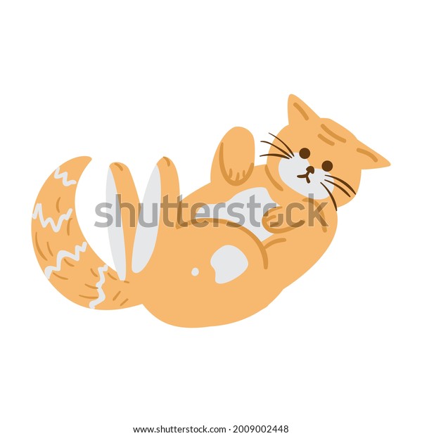 Cute Cat Laying On His Back Stock Vector (Royalty Free) 2009002448 ...