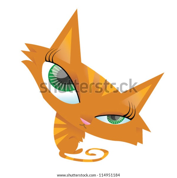 Cute Cat Looking Over Her Shoulder Stock Vector (Royalty Free ...
